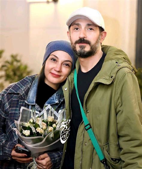 قاب عاشقانه حدیث میرامینی و همسرش در یک مراسم