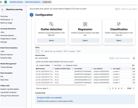 Ml Data Frame Analytics Creation Wizard Preview Datagrid Not Showing Fields · Issue 154009