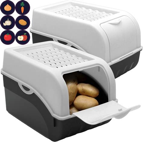 ARTECSIS 2 pojemniki na warzywa 6 naklejek Biały 5L na ok 4 Kg