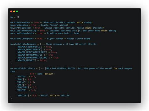 Github Nwvh Wx Recoil Simple Fivem Weapon Recoil System Drunk Aiming And Vertical Recoil