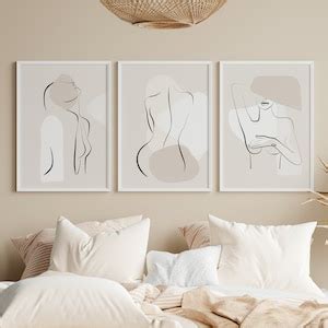 Neutral Wall Prints Naked Line Art Bedroom Wall Decor Neutral Wall
