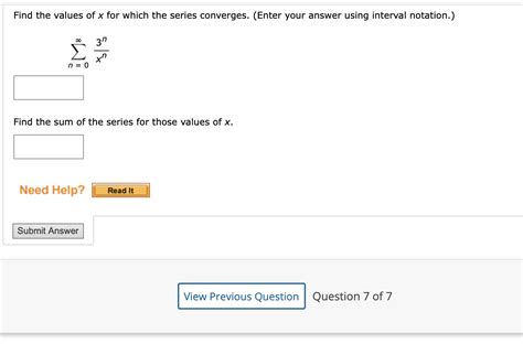 solved find the values of x ﻿for which the series converges