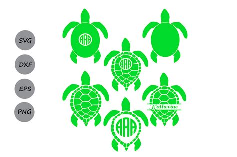 Sea Turtle Monogram SVG Sea Turtle SVG Turtle SVG Files Dxf Svg By