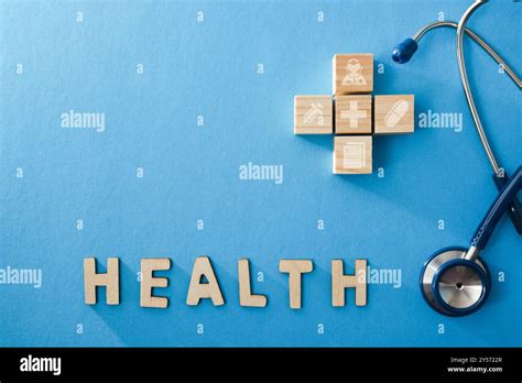 Healthcare Background In Various Fields With Wooden Cubes Screen