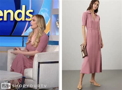 Fox And Friends May 2024 Kaylee Mcghee Whites Pink Ribbed Knit Polo