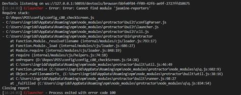 Error Error Cannot Find Module Jasmine Reporters · Issue 127