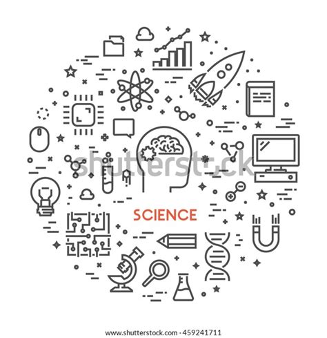 Line Web Concept Science Vector Banner Stock Vector Royalty Free 459241711
