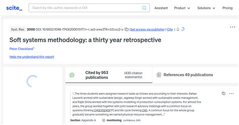 Soft Systems Methodology A Thirty Year Retrospective [scite Report]