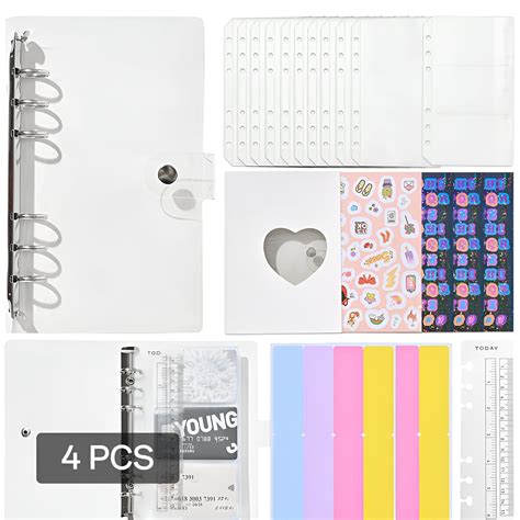 Ccocc 4pcs Budget Binderpvc Formed Surface Structure 100 Envelopes