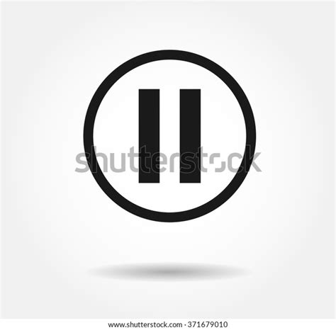 Pause Button Black Vector Icon Stock Vector Royalty Free 371679010 Shutterstock
