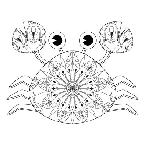Coloriage d un crabe façon mandala à imprimer Tête à modeler