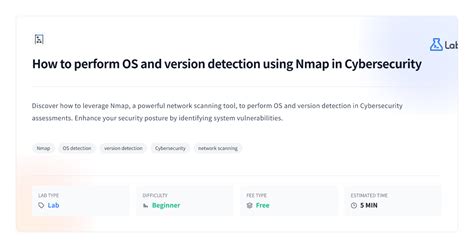 How To Perform Os And Version Detection Using Nmap In Cybersecurity Labex