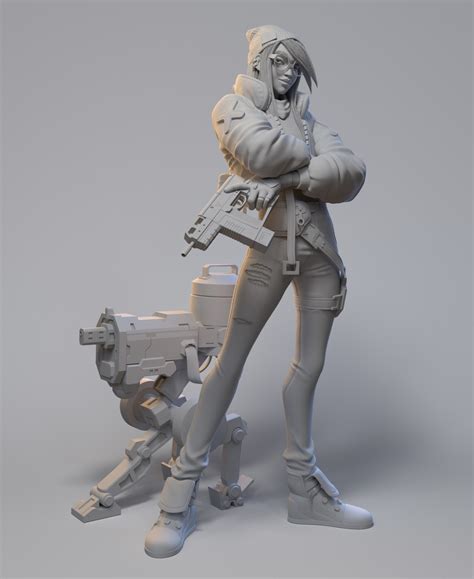 赛博朋克卡通风格女性角色设计 赛博朋克角色制作 直线网
