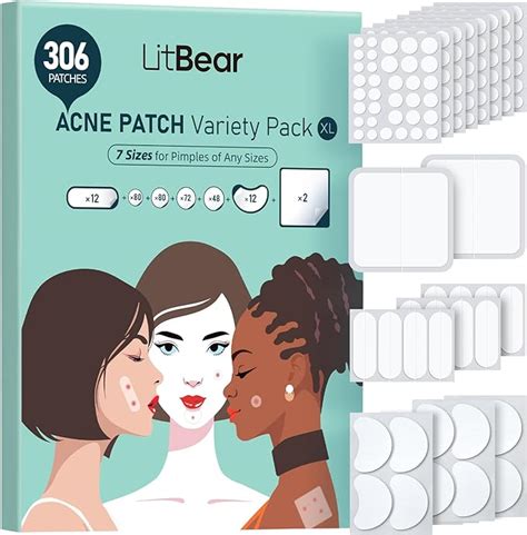 Litbear Large Pimple Patches 7 Sizes 306 Patches Litbear