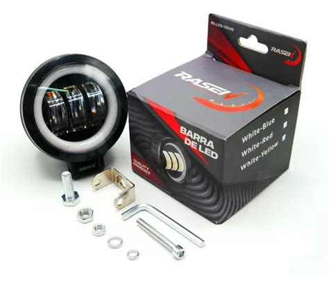 Blanco Amarillo Negro Faro Para Moto Rasen Redondo 3 Led Meses