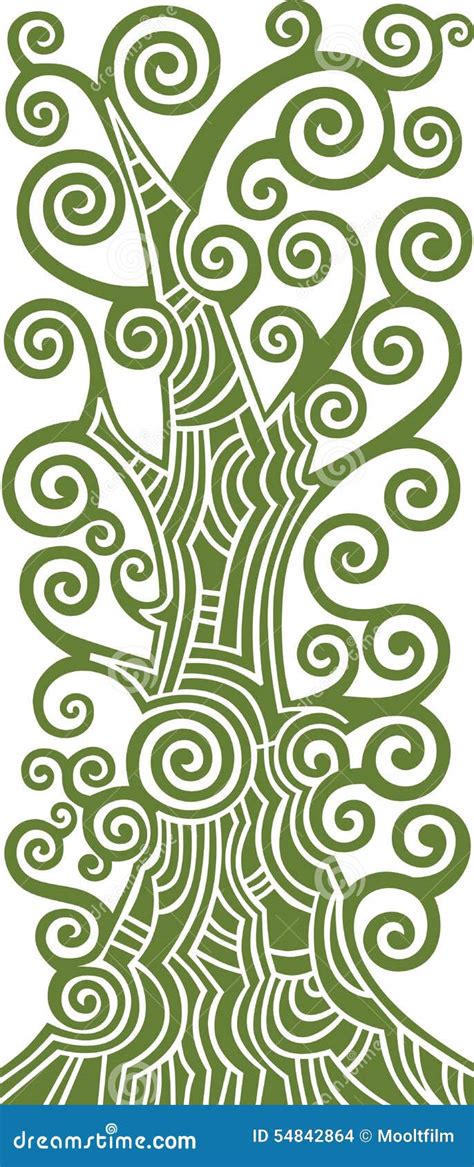 Decorative Tree Stock Vector Illustration Of Vertical 54842864