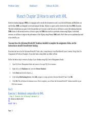 Assignment How To Work With XML 1 Docx Professor Gabor Database II