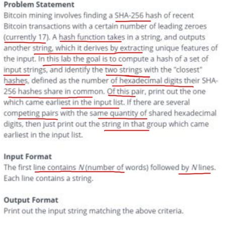 Solved Problem Statement Bitcoin Mining Involves Finding A