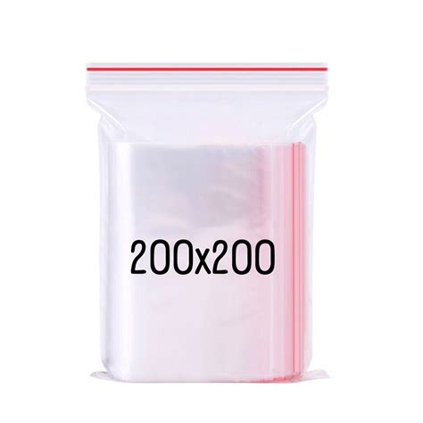 Zip пакет прозрачный 200x200 мм 100 шт прозрачные фасовочные зип-пакеты ...