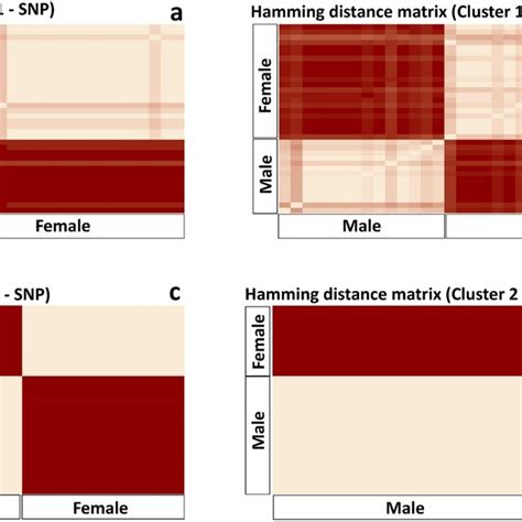 Hamming Distance Matrix Using Sex Linked Snp And Pa Loci In Two Download Scientific Diagram