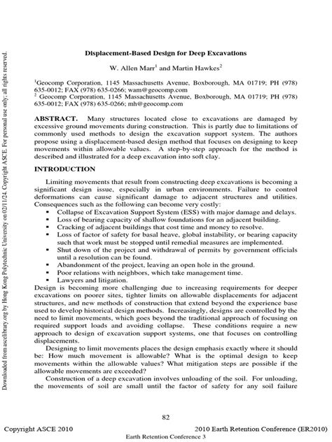 Displacement Based Design For Deep Excavations Pdf Geotechnical Engineering Engineering