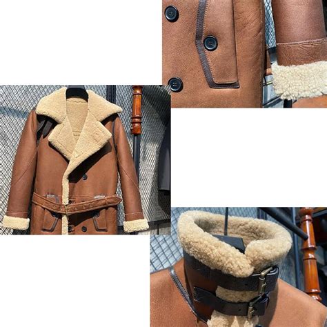 Dennyanddora Mens Shearling Jacket Men Sheepskin Jacket Length Sheepskin