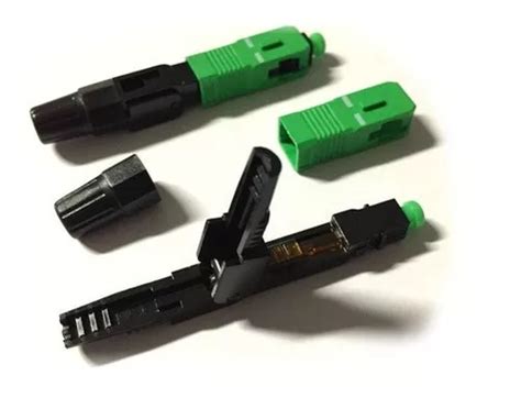 Conector Fast Rápido Fibra Óptica Verde Sc apc Kit 100un