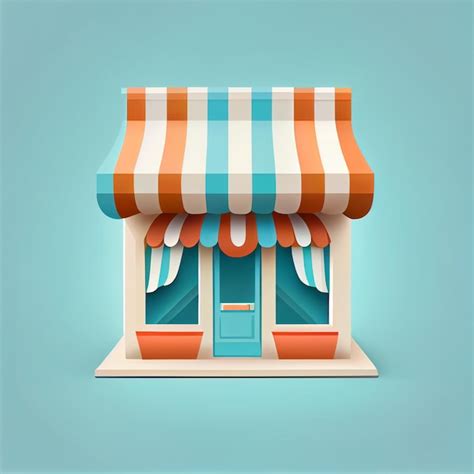 Vista Frontal De La Fachada De La Tienda De Estilo Plano De Dibujos