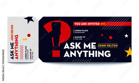 Vecteur Stock Ask Me Anything AMA Session Vector Tickets Template AMA