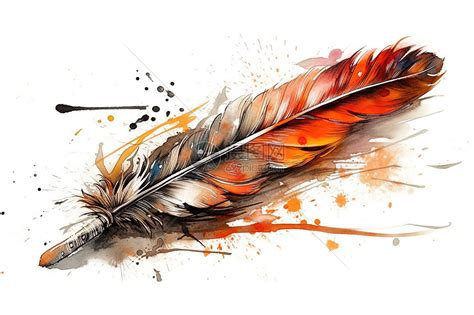 水彩羽毛插画图片下载 正版图片402444831 摄图网