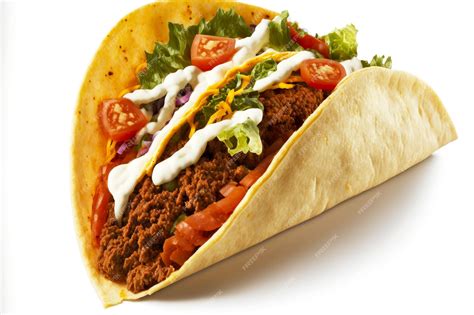 Sanduíche Mexicano De Taco De Comida Rápida Com Carne E Queijo Em