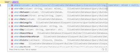 Laravel 8 Autocompletion Not Working For Eloquent Find And Where