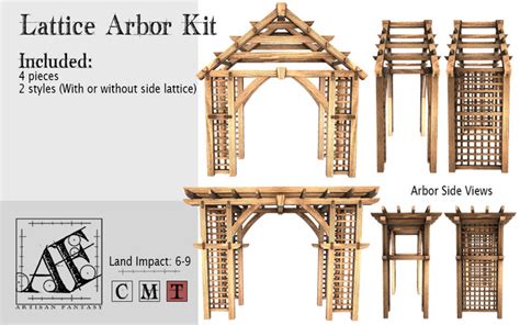 Second Life Marketplace Af Lattice Arbor Kit