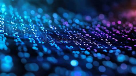Abstract Digital Background Featuring Vibrant Blue And Purple Code