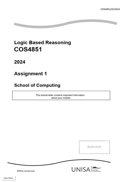 Cos4851 Assignment 1 2024 Pdf Applied Mathematics Computer