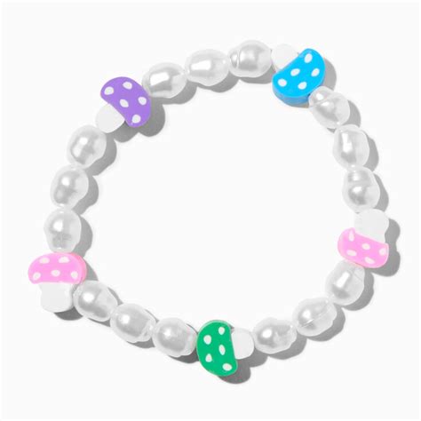 Pastel Mushroom Pearl Stretch Bracelet Claires Us