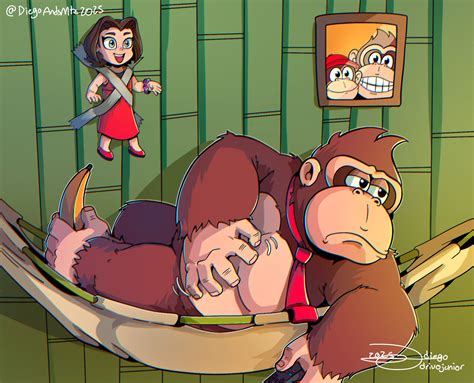 Donkey Kong Pauline And Diddy Kong Donkey Kong And 1 More Drawn By