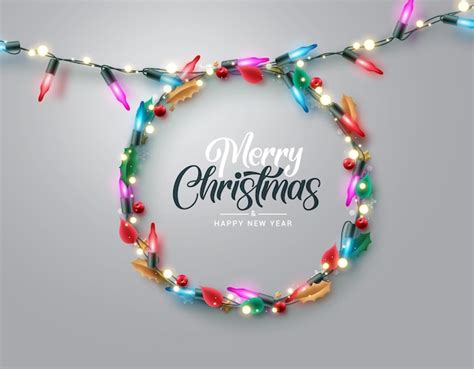 Premium Vector Christmas Lights Vector Background Design Merry