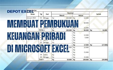 Cara Membuat Pembukuan Keuangan Pribadi Di Microsoft Excel Dengan Rumus