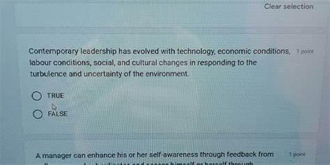 Clear Selection Contemporary Leadership Has Studyx