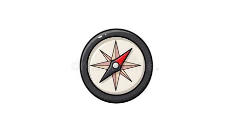 Compass Illustration With Red And Black Needle Stock Illustration