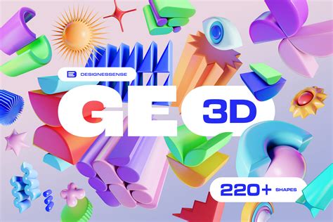 GEO 3D 220 Colorful Objects Behance