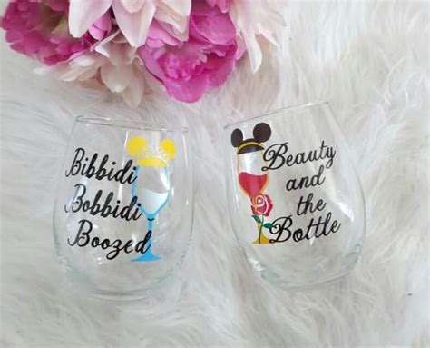 Disney Princess Inspired Wine Glassesdisney Princess Wine Glassdisney