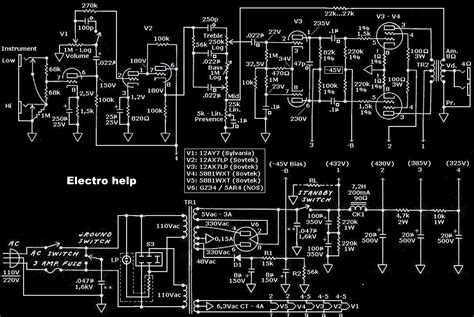 Electric Guitar Amplifier Circuit Diagram