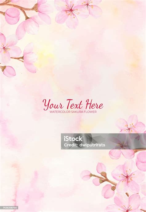 Dicat Manual Bunga Sakura Atau Cat Air Bunga Sakura Sebagai Bingkai
