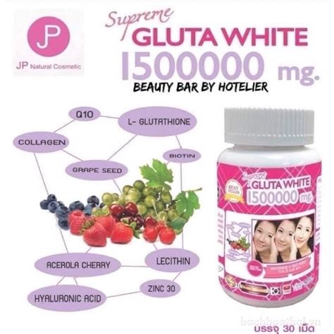 Supreme Gluta White 1500000 Mg Thai Anti Aging Whitening Oral Tablets