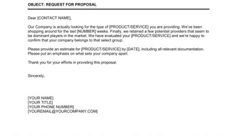 Request For Proposal Email Template Request For Proposal Template