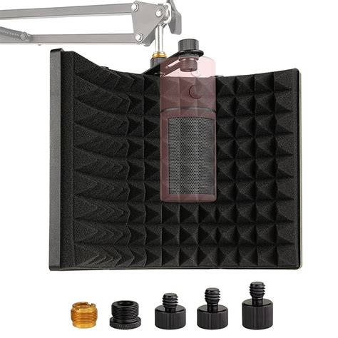 Microphone Isolation Shield Foldable Mic Sound Absorbing Reverb