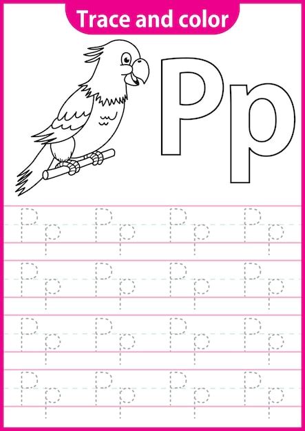 Рабочий лист по английскому языку для практики письма Kg для детей Премиум векторы