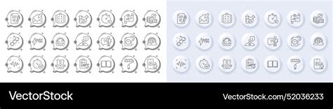 Checklist Quickstart Guide And Book Line Icons Vector Image